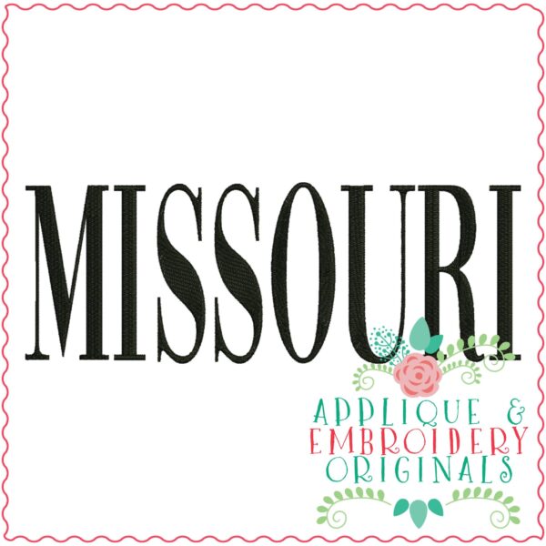 3324 Missouri Embroidery Design – Applique And Embroidery Originals